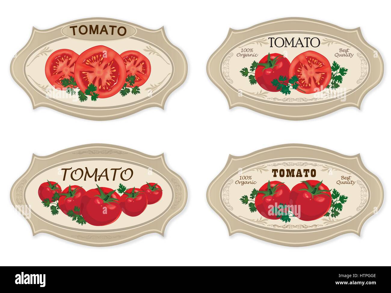 Tomato label set. Vegetable retro sticker Stock Vector Image & Art - Alamy