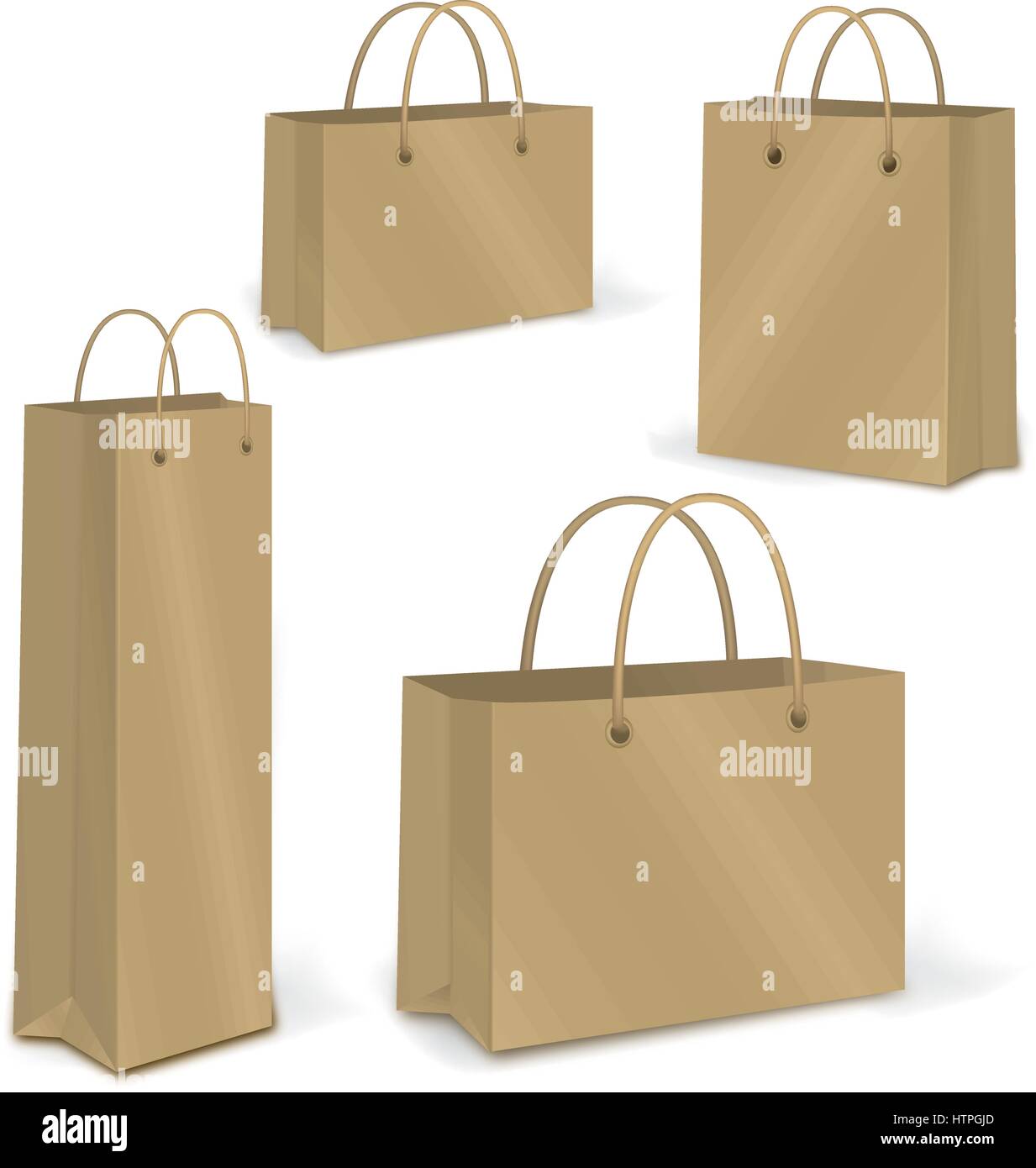 White paper bag front view Stock Vector Images - Alamy