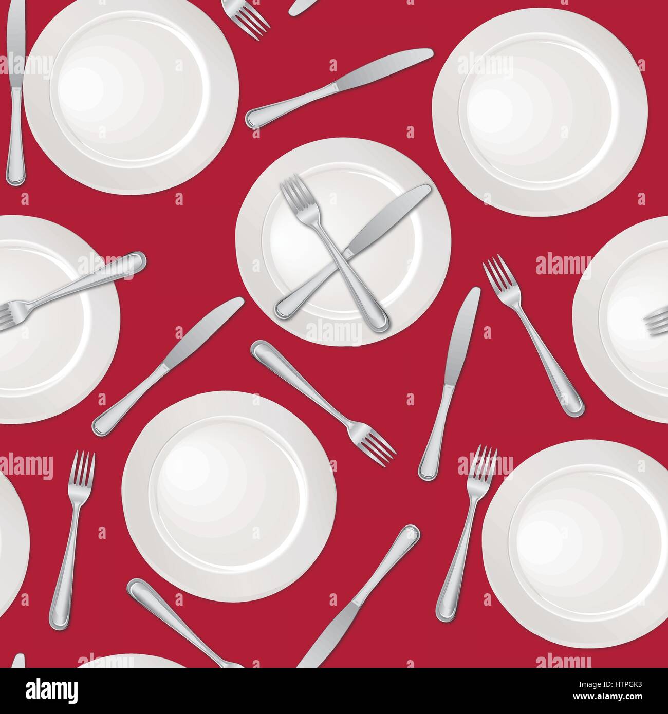 Table setting seamless pattern. Fork Knife Plate Cutlery background ...