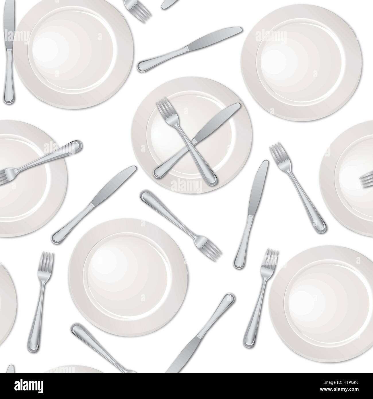 Table setting seamless pattern. Fork Knife Plate Cutlery background ...