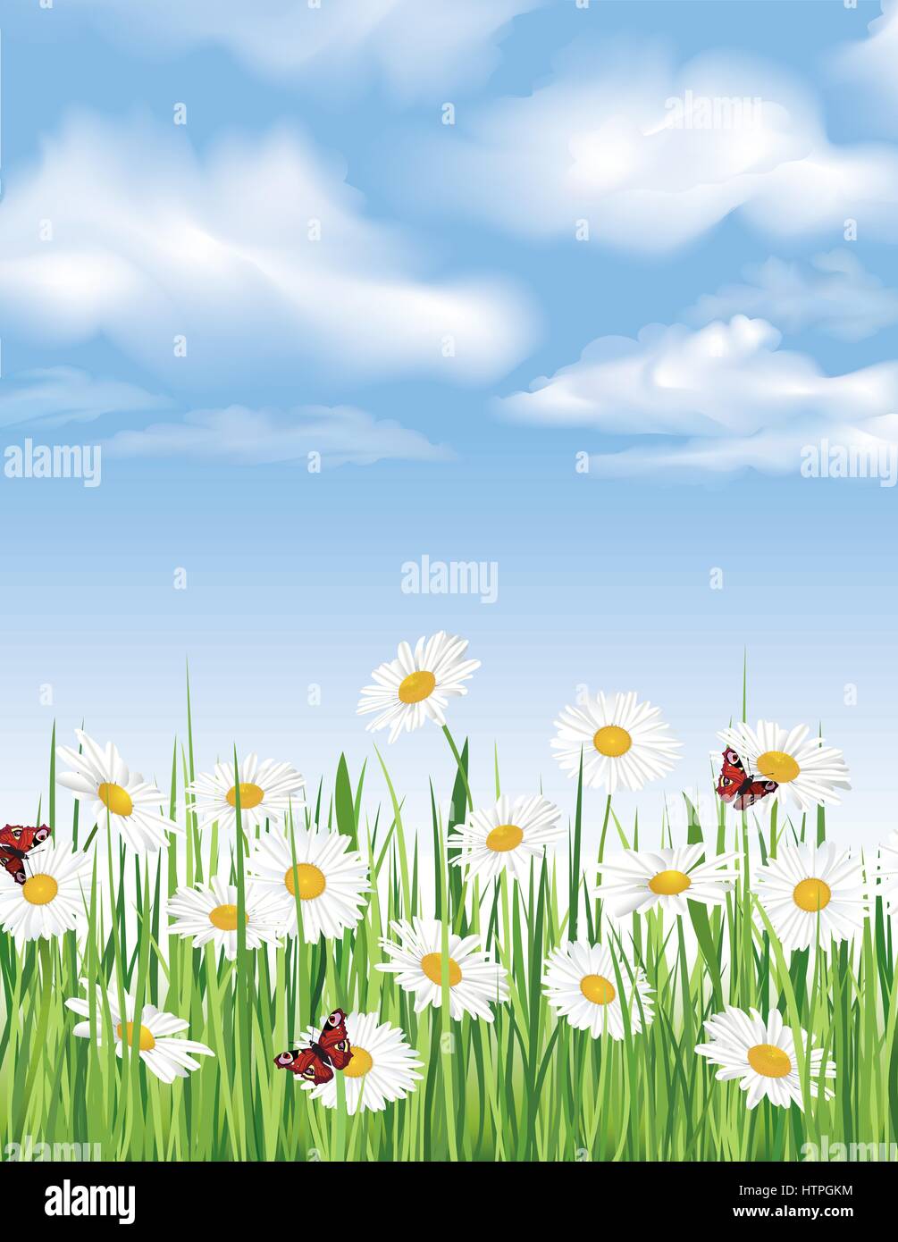 Floral seamless landscape. Flower background. Flourish garden border ...