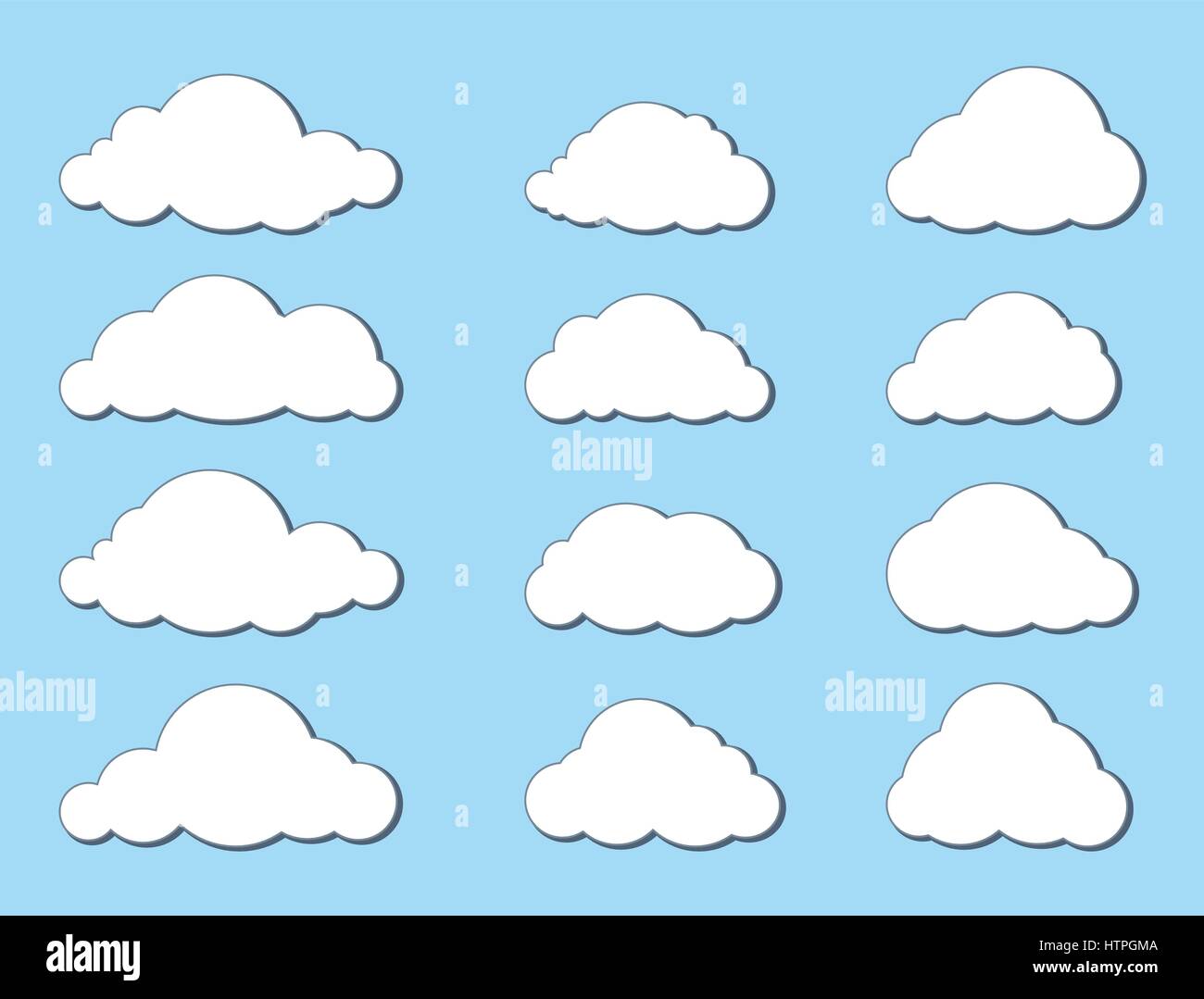 Cloud set. Weather Symbol. Computering technology sign Stock Vector ...