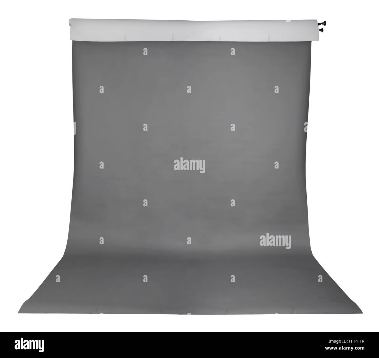 Studio gray background in roll isolated on white Stock Photo - Alamy