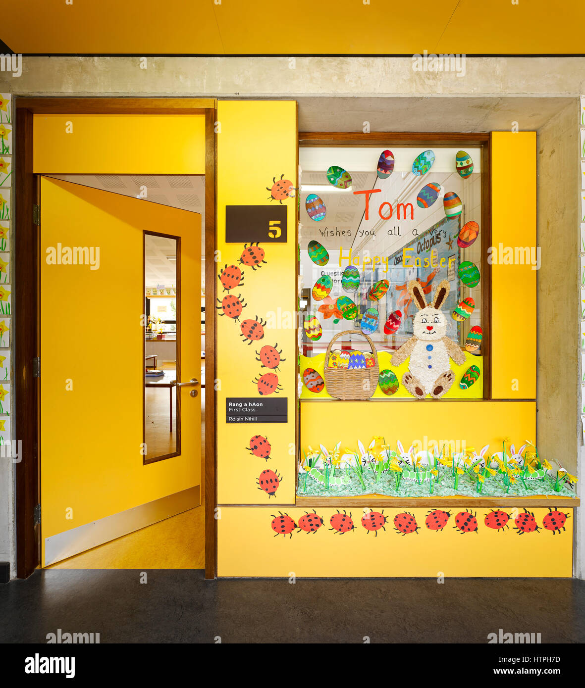 View of classroom exterior showing window through to room. Oughterard ...