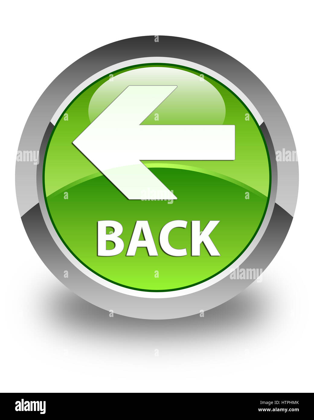 Back isolated on glossy green round button abstract illustration Stock ...