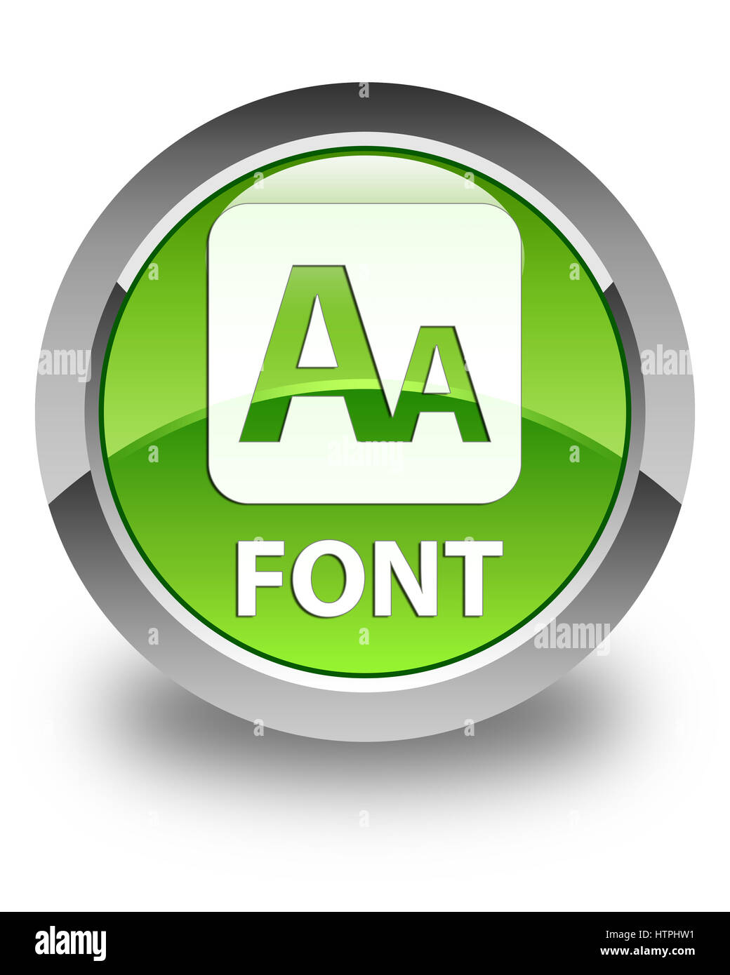 Font isolated on glossy green round button abstract illustration Stock ...