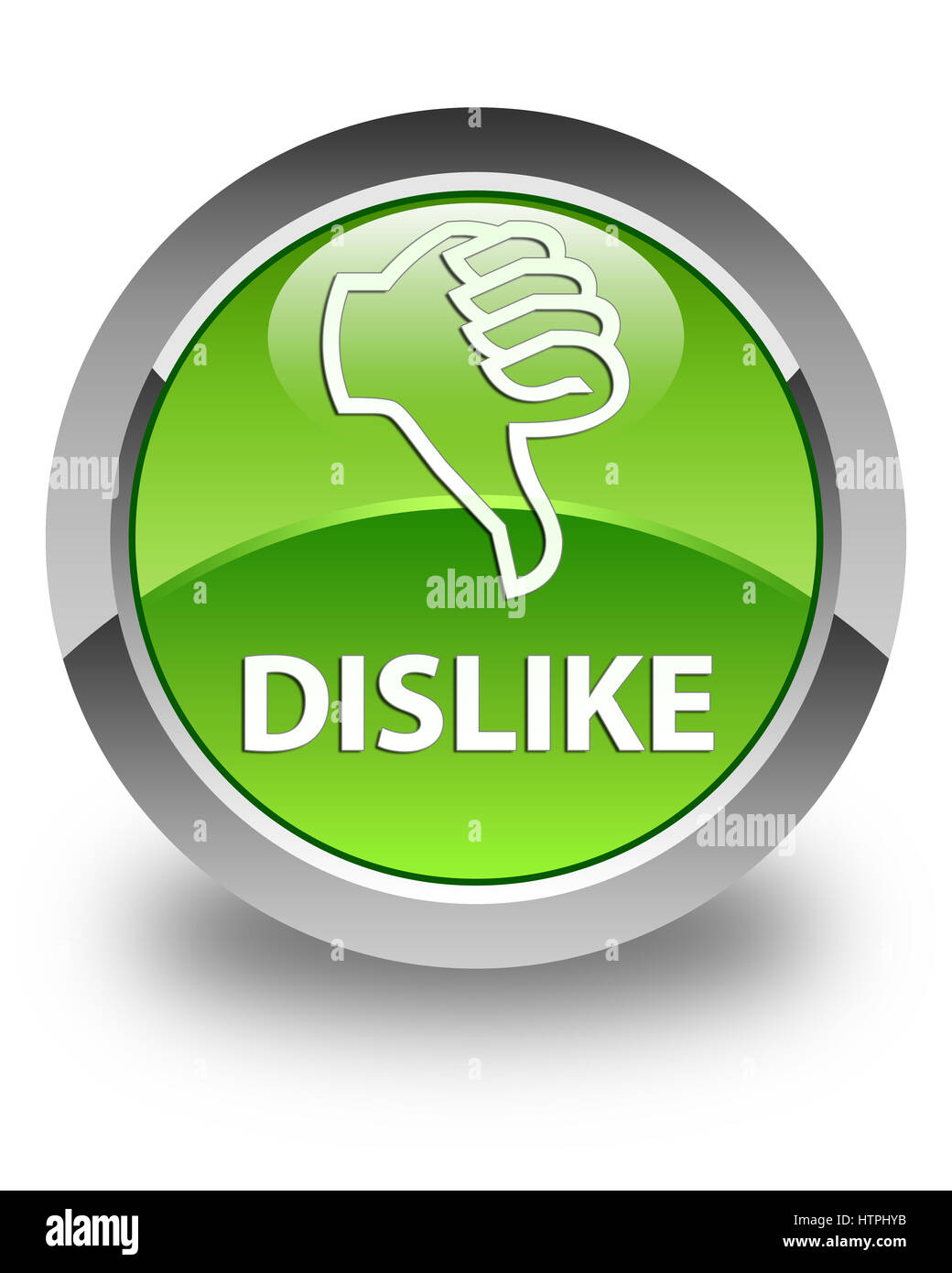 Dislike isolated on glossy green round button abstract illustration ...