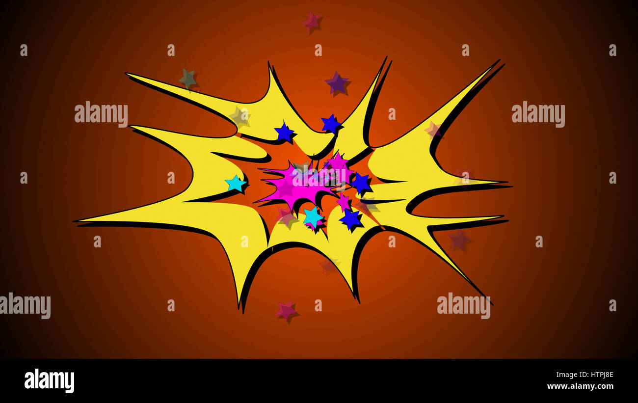 Abstract pop art cartoon comic objects. 3d illustration Stock Photo - Alamy