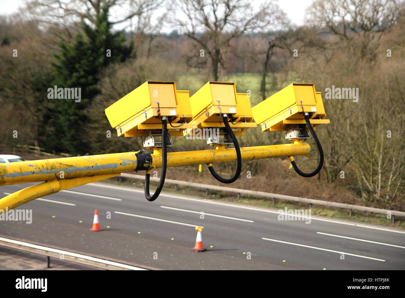 Fleet, Hampshire, UK - March 11th 2017: Average speed cameras in ...