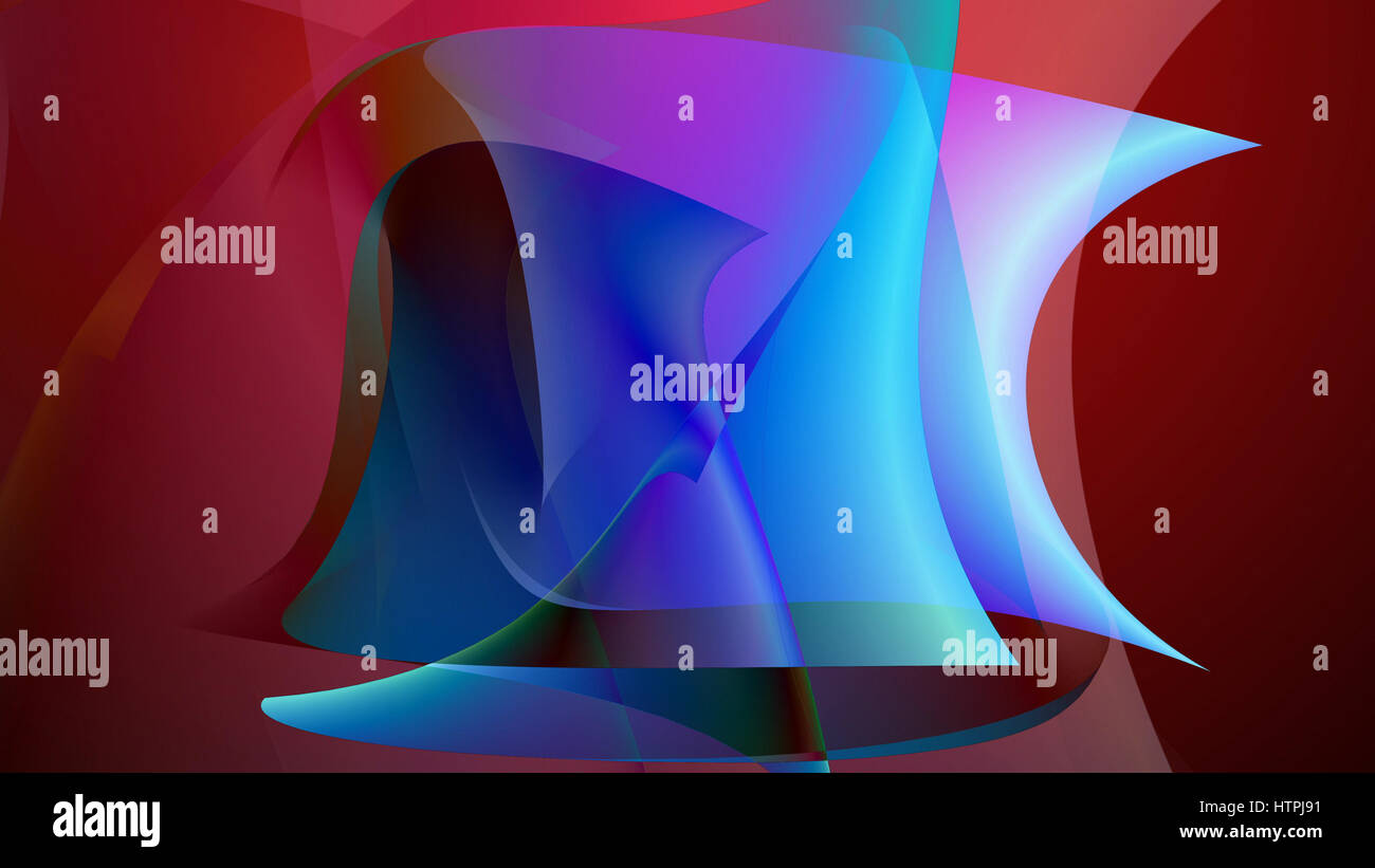 Abstract art colorful background with bend shapes. 3d illustration ...