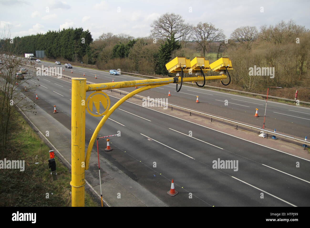 Fleet, Hampshire, UK - March 11th 2017: Average speed cameras in ...