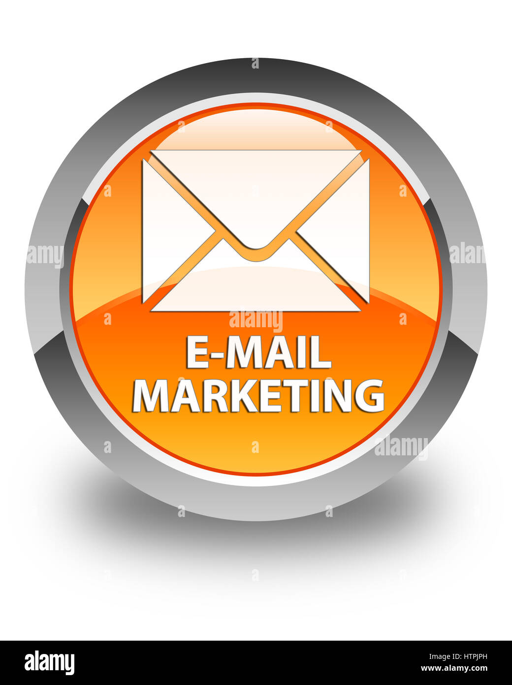 E-mail marketing isolated on glossy orange round button abstract ...