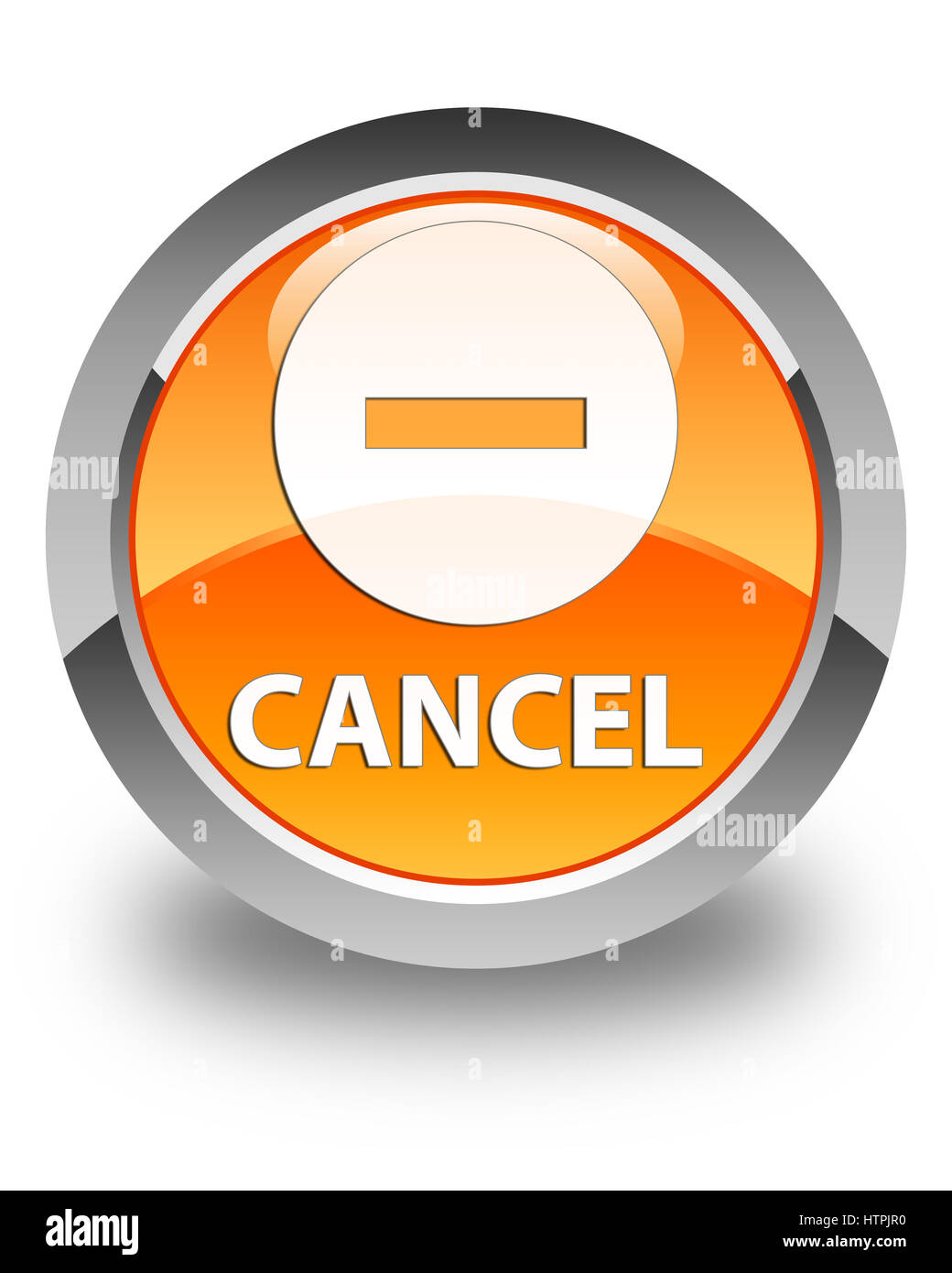 Cancel isolated on glossy orange round button abstract illustration ...