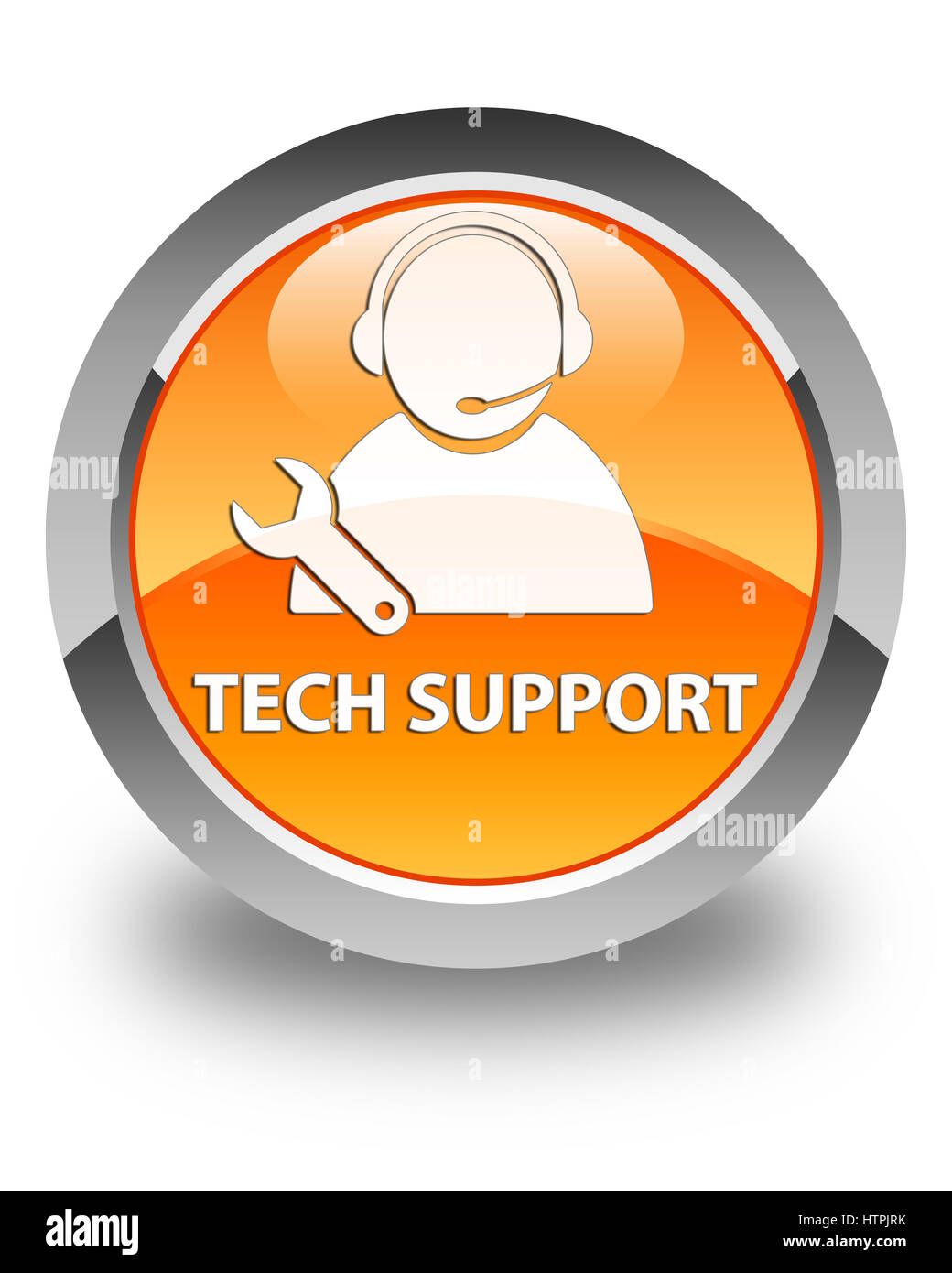Tech support isolated on glossy orange round button abstract ...