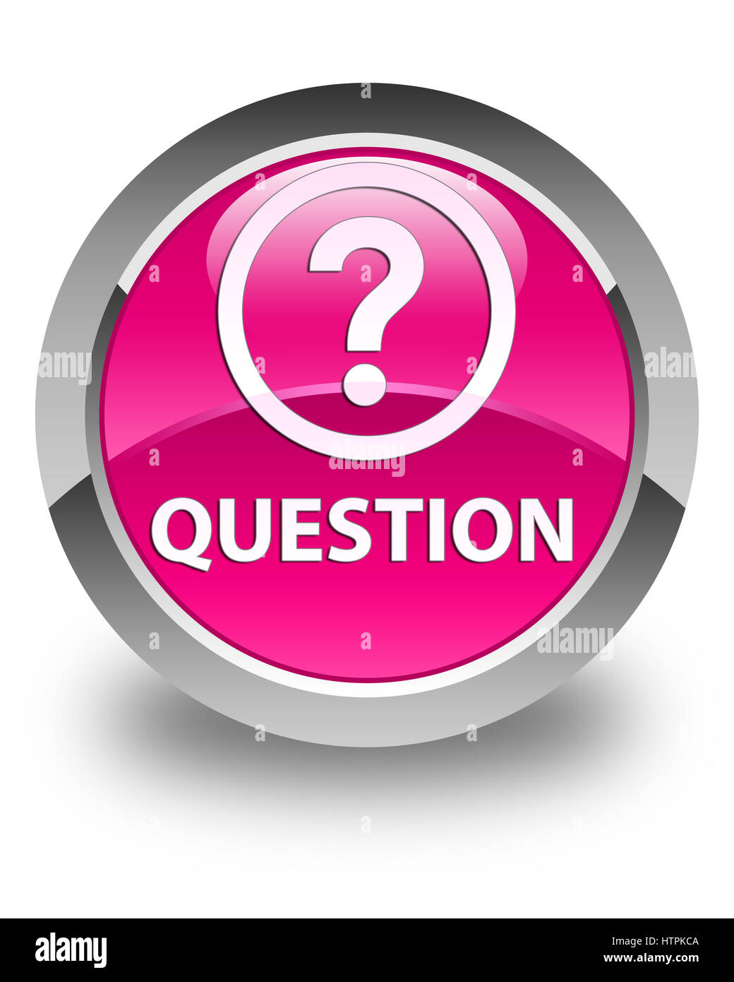 Question isolated on glossy pink round button abstract illustration ...