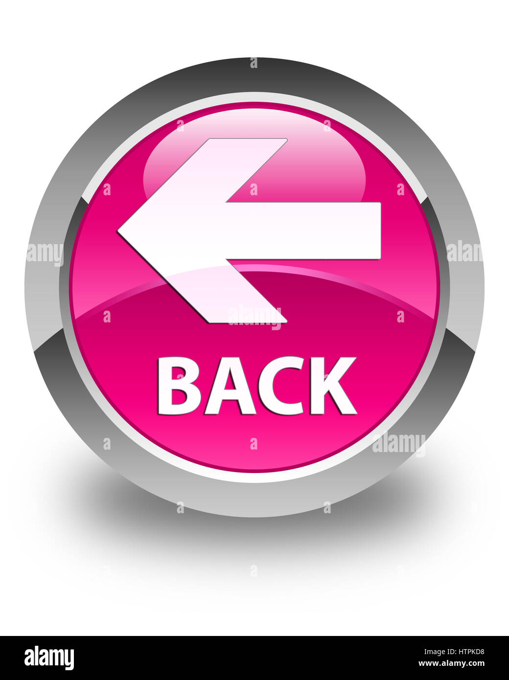 Back isolated on glossy pink round button abstract illustration Stock ...