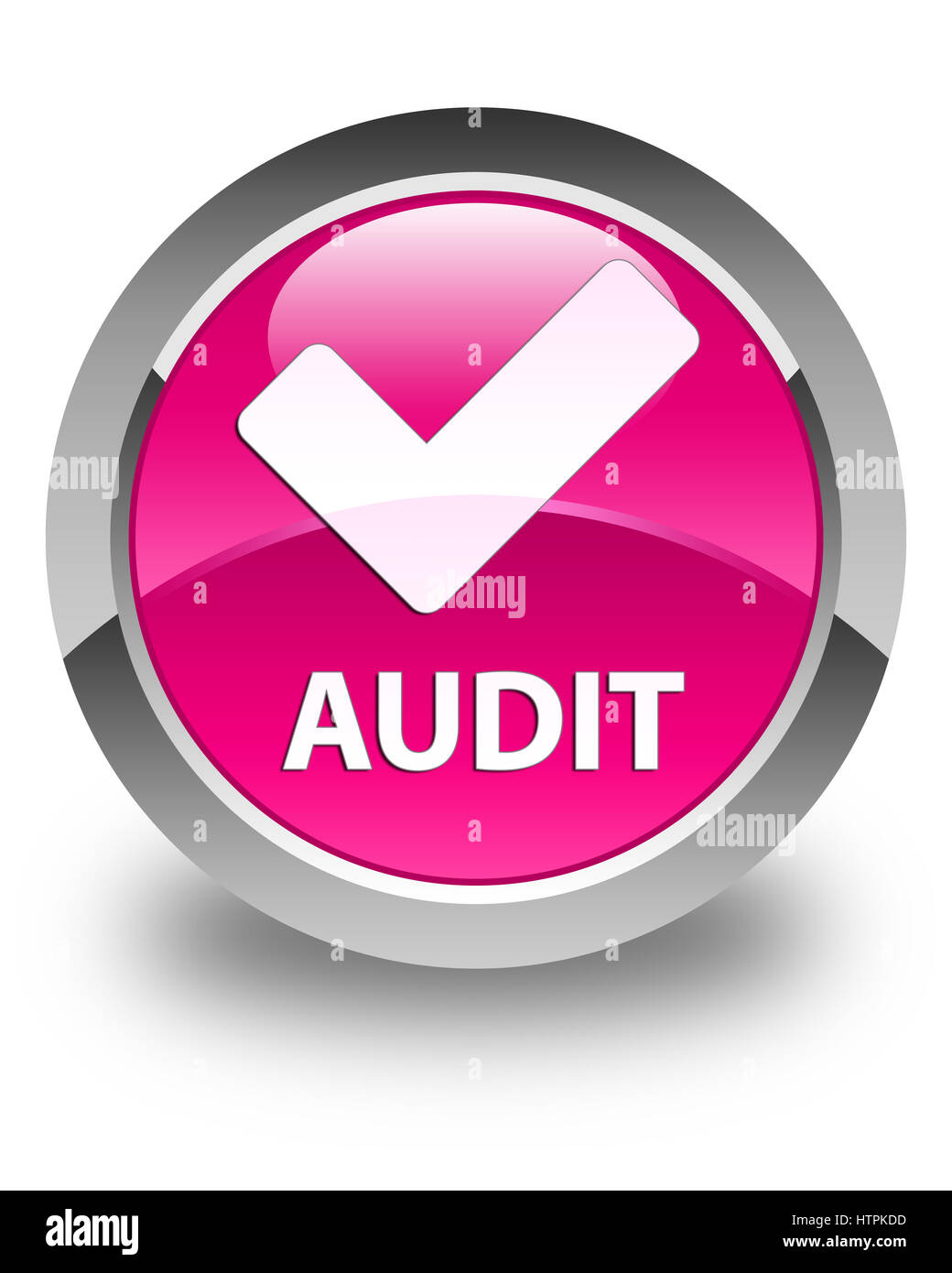 Audit (validate icon) isolated on glossy pink round button abstract illustration Stock Photo - Alamy