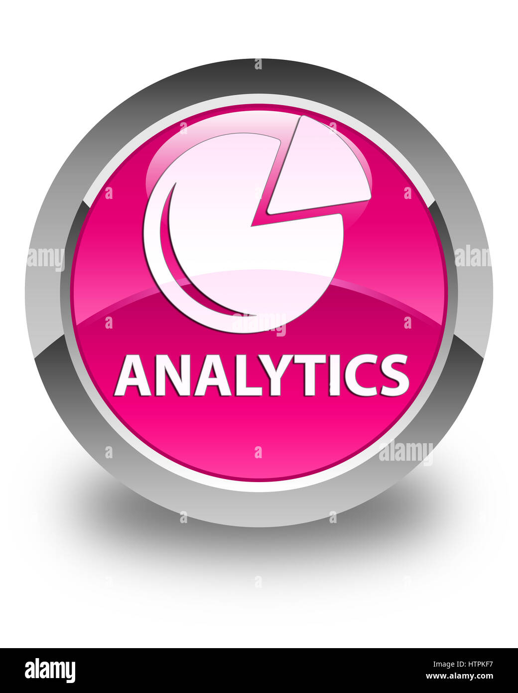 Analytics (graph icon) isolated on glossy pink round button abstract ...