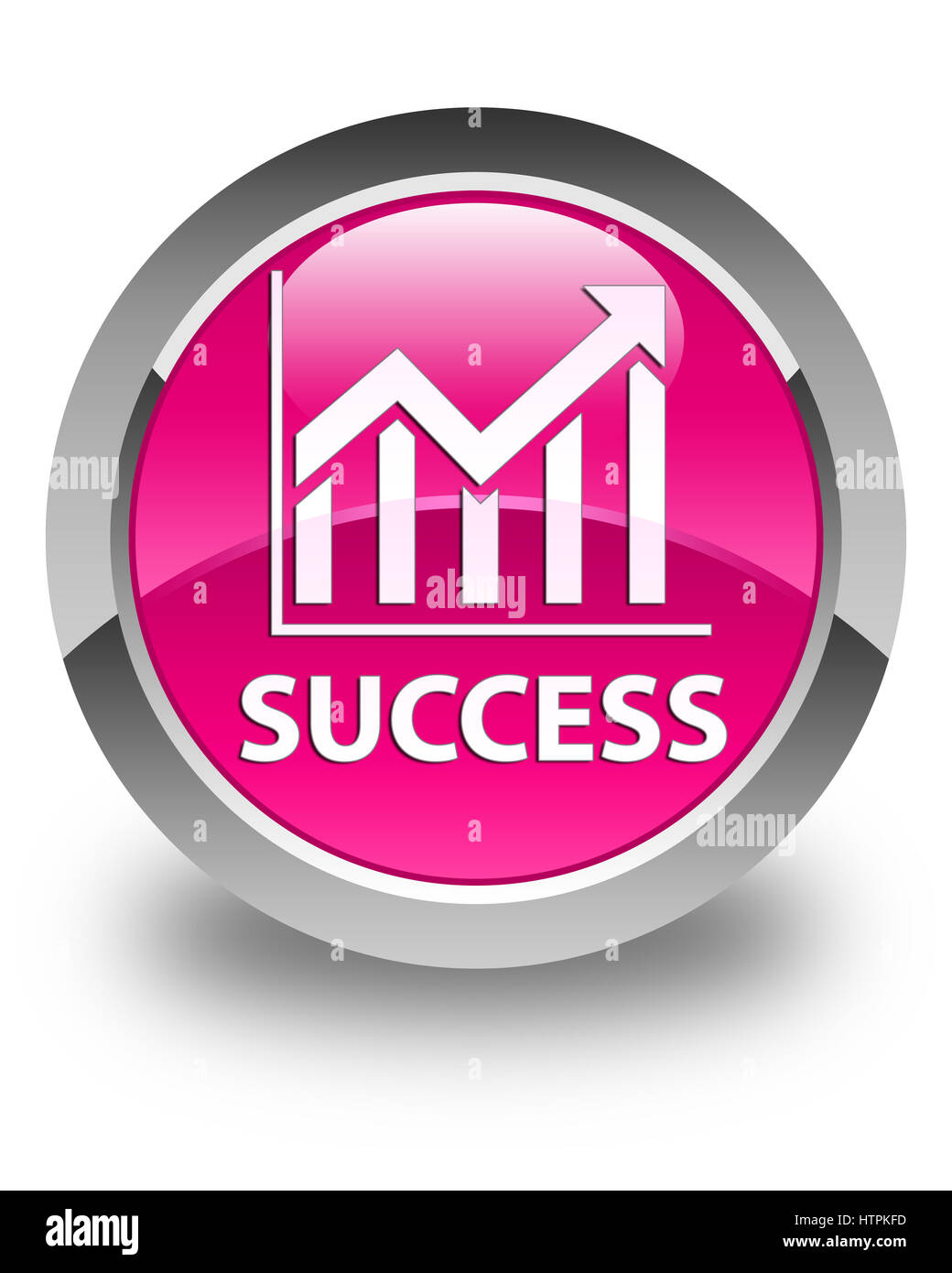 Success (statistics icon) isolated on glossy pink round button abstract ...