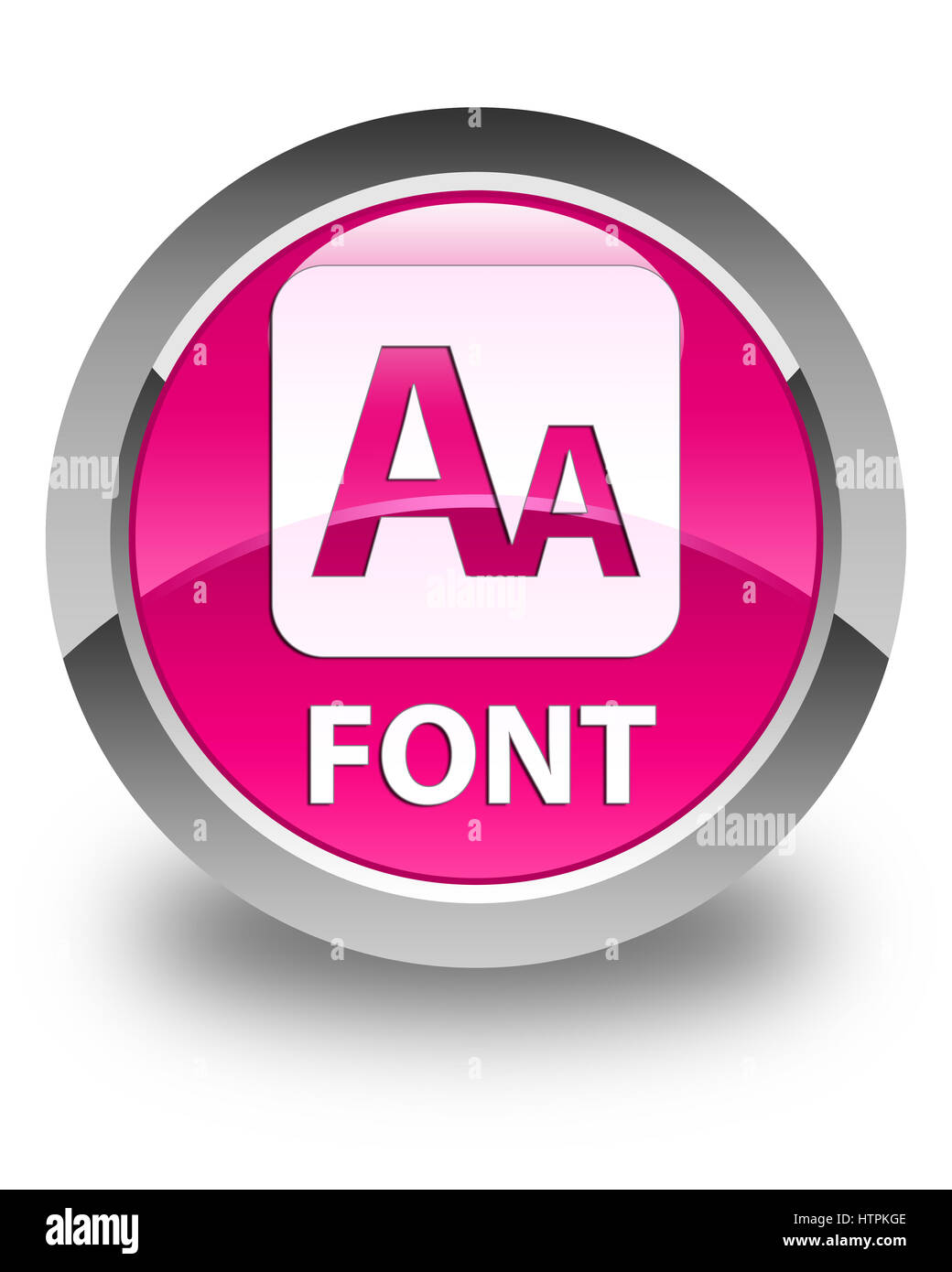 Font isolated on glossy pink round button abstract illustration Stock ...