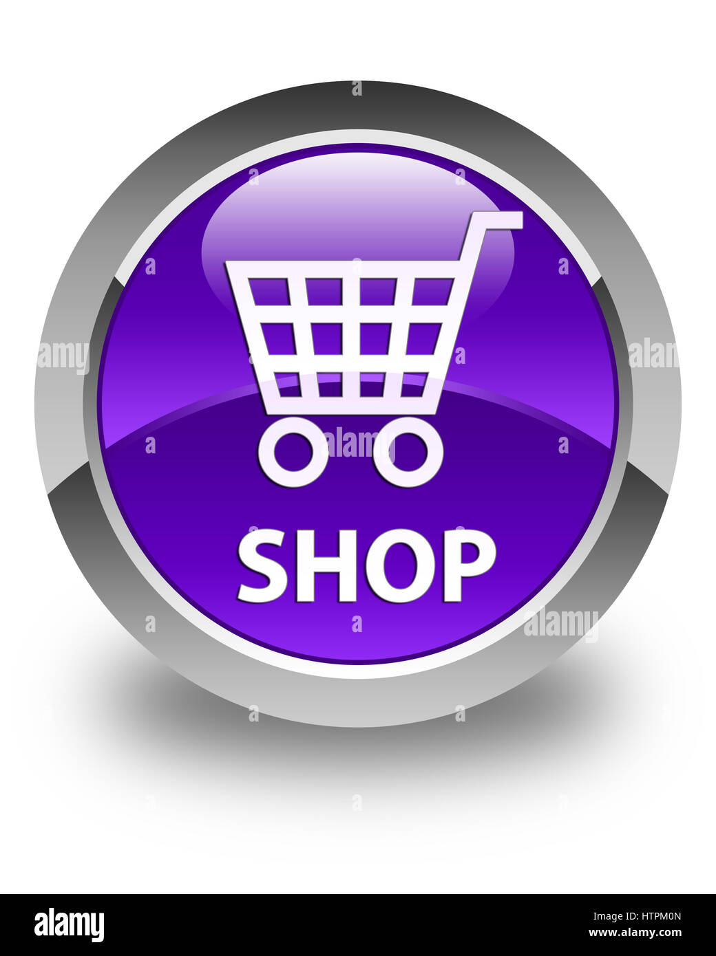 Shop isolated on glossy purple round button abstract illustration Stock ...