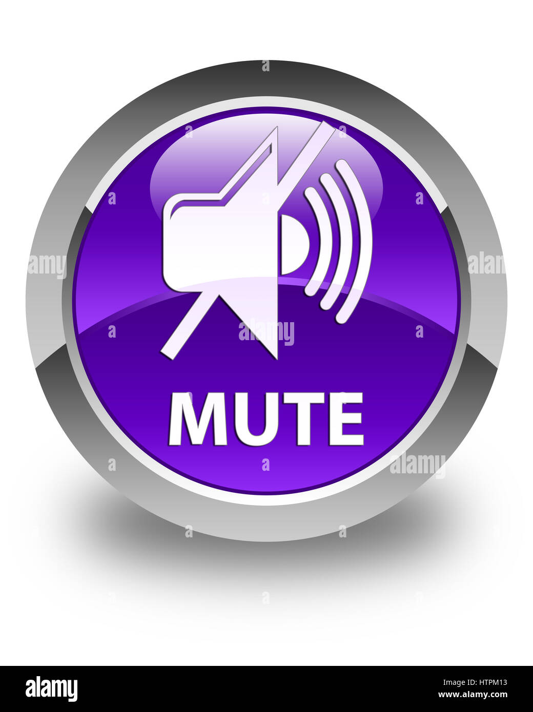 Mute isolated on glossy purple round button abstract illustration Stock ...