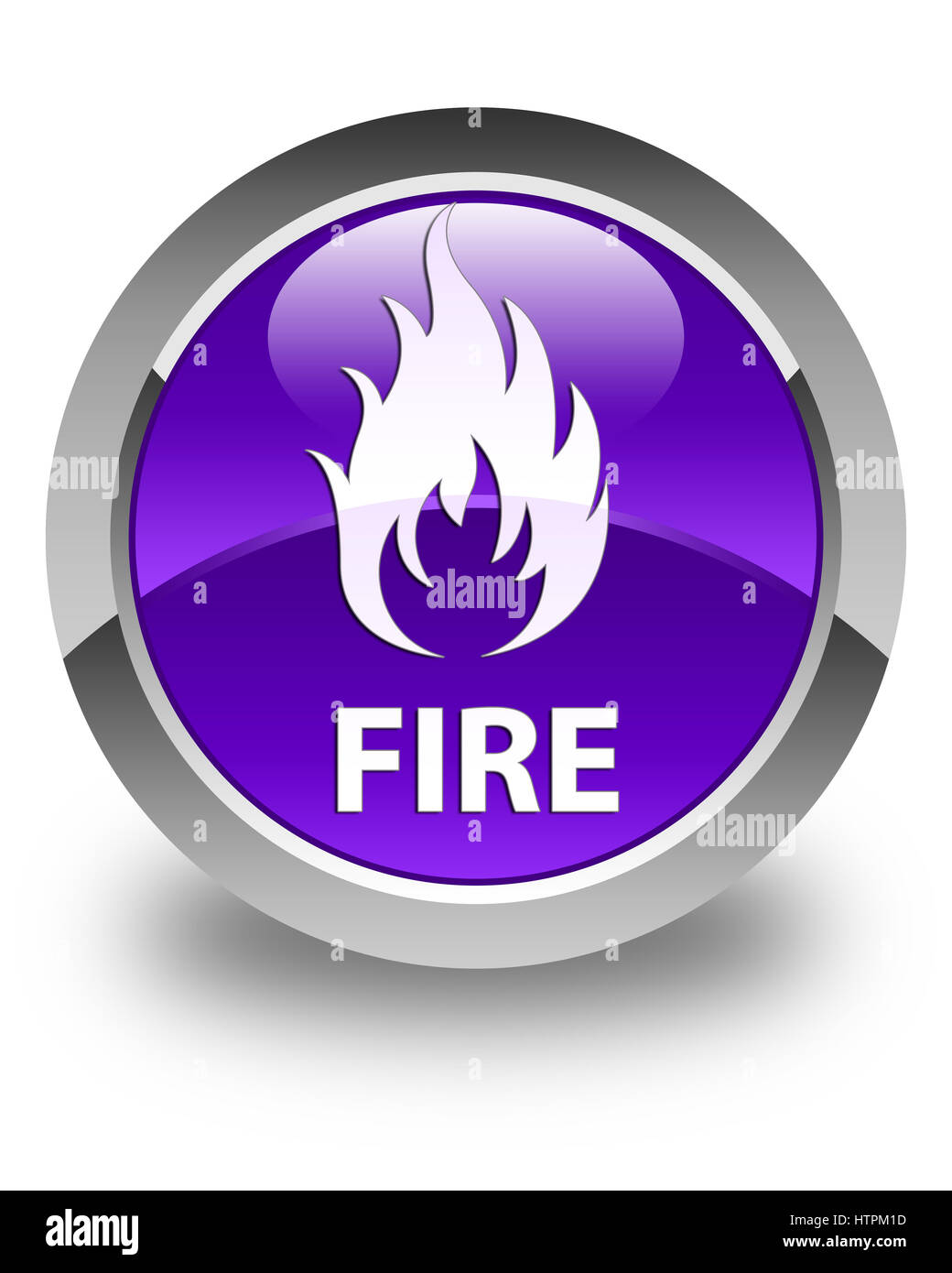 Fire isolated on glossy purple round button abstract illustration Stock ...