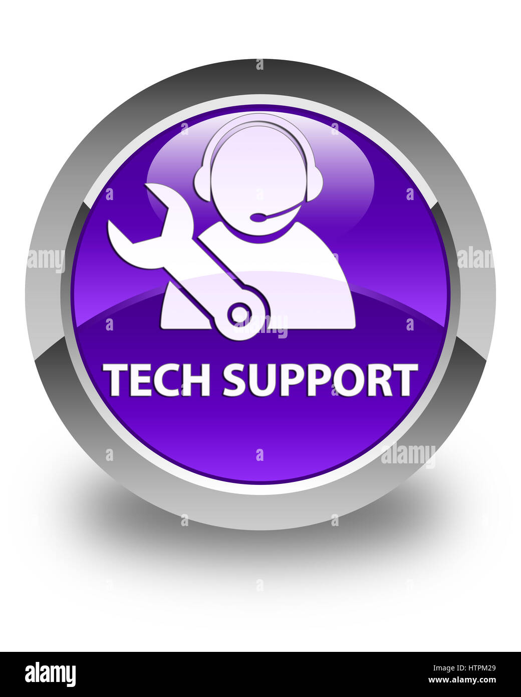 Tech support isolated on glossy purple round button abstract ...