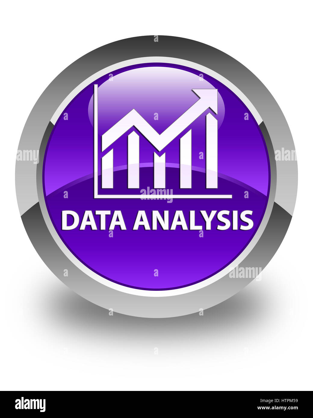 Data analysis (statistics icon) isolated on glossy purple round button ...
