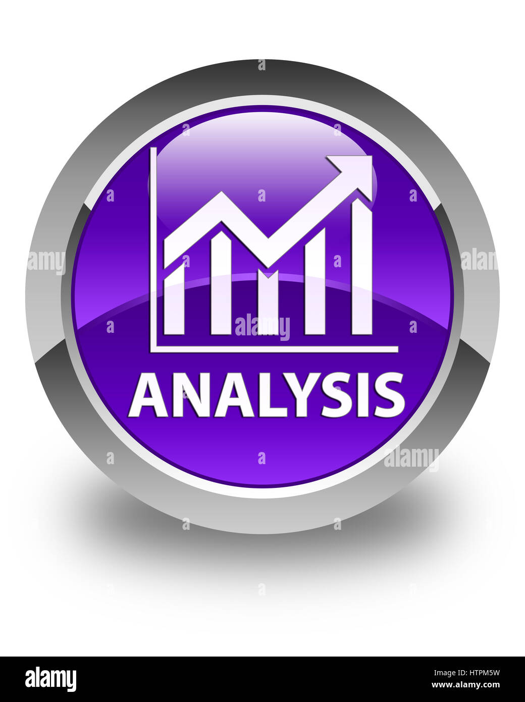 Analysis (statistics icon) isolated on glossy purple round button ...