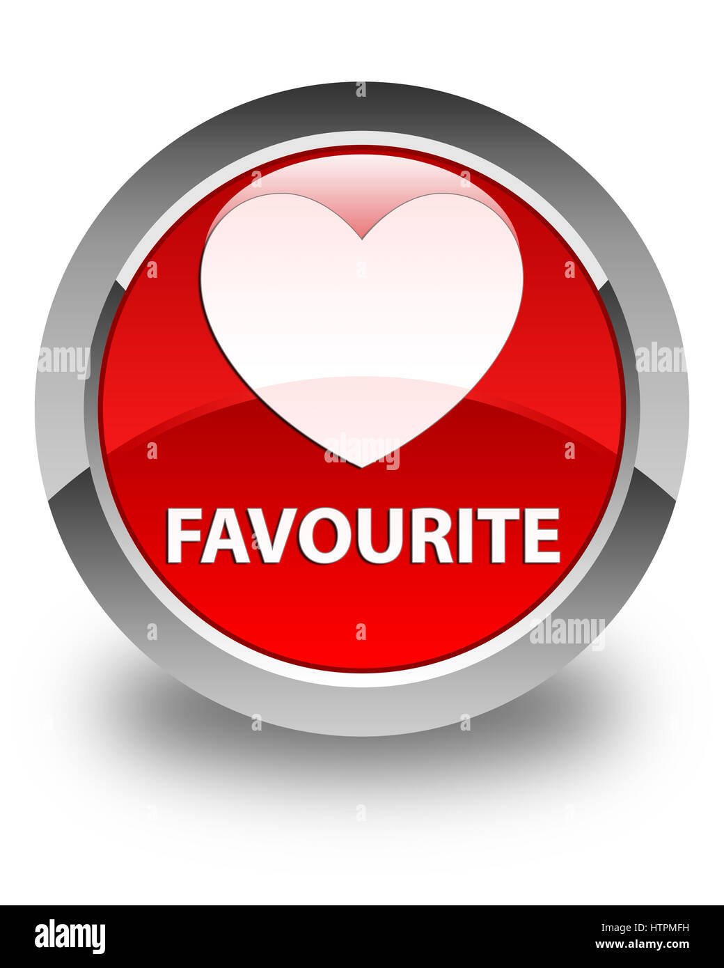 Favourite (heart icon) isolated on glossy red round button abstract ...