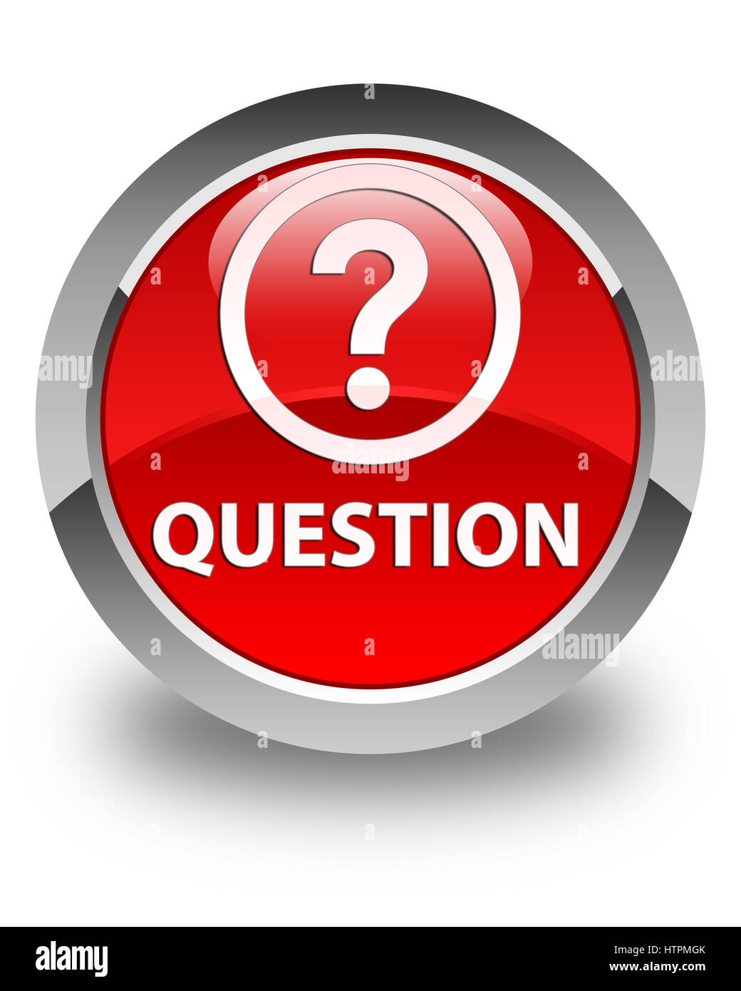 Question isolated on glossy red round button abstract illustration ...