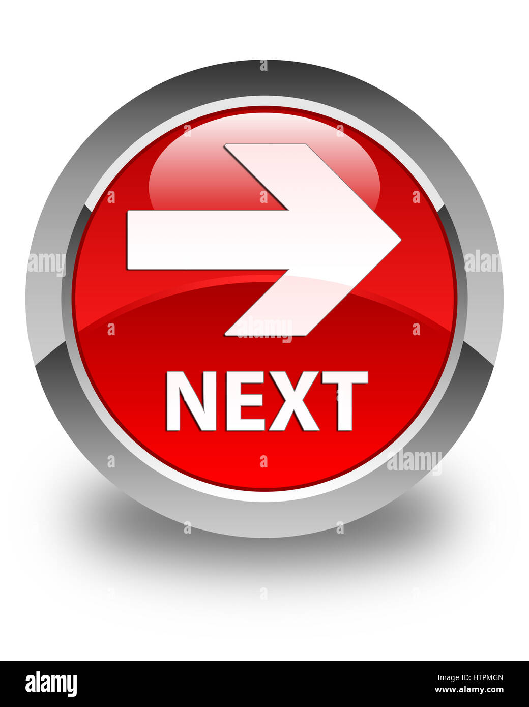 Next isolated on glossy red round button abstract illustration Stock ...
