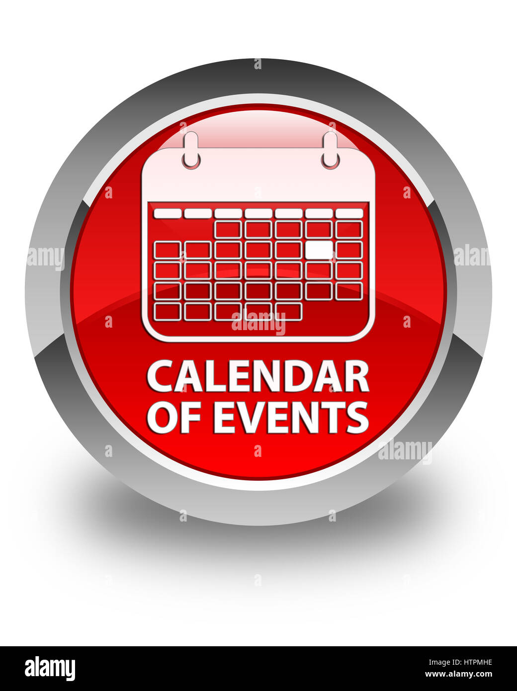 Calendar of events isolated on glossy red round button abstract ...