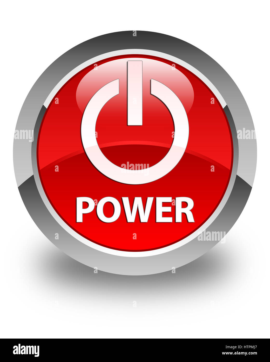 Power isolated on glossy red round button abstract illustration Stock ...