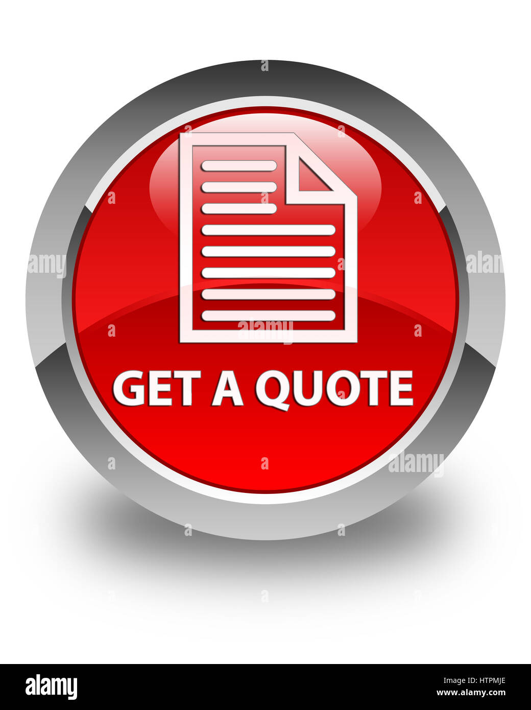 Get a quote (page icon) isolated on glossy red round button abstract ...