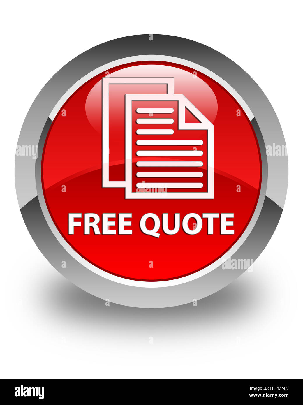 Free quote isolated on glossy red round button abstract illustration ...