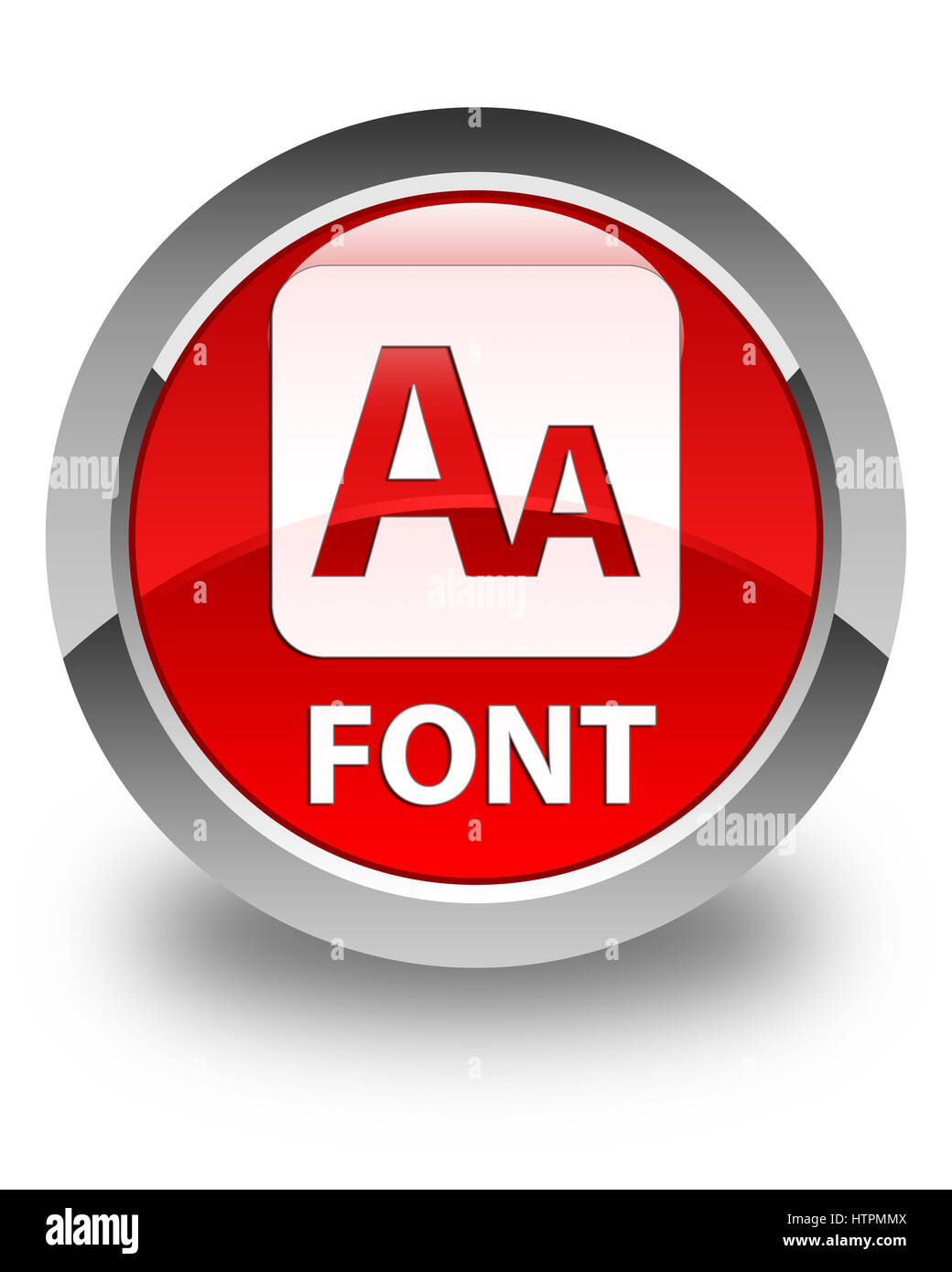 Font isolated on glossy red round button abstract illustration Stock ...
