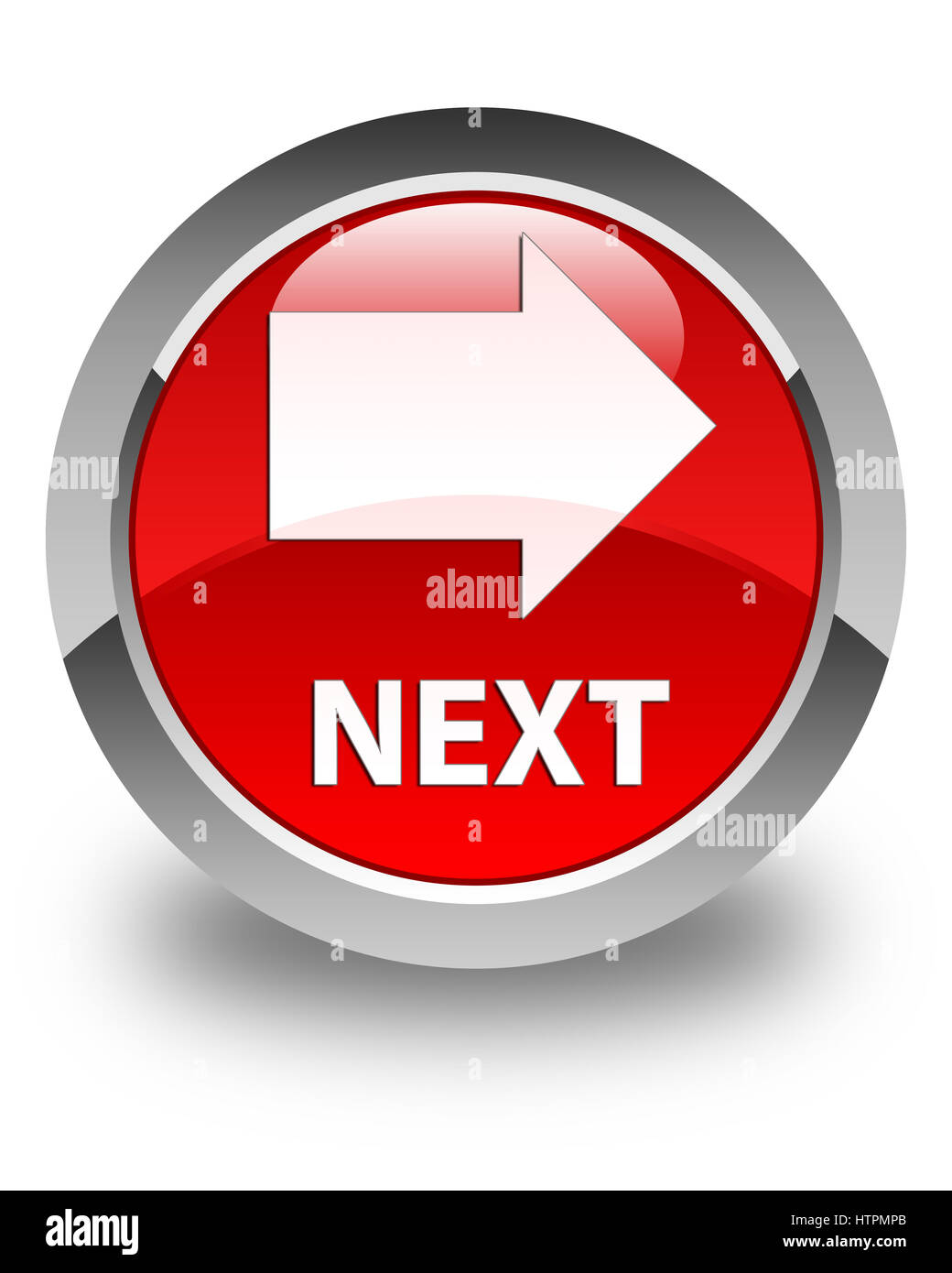 Next isolated on glossy red round button abstract illustration Stock ...