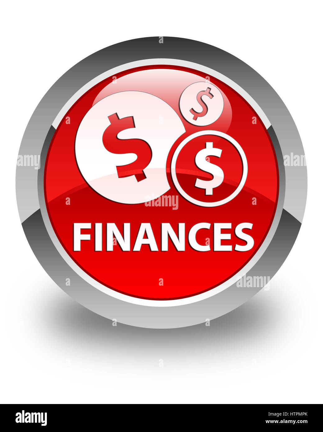 Finances (dollar sign) isolated on glossy red round button abstract ...