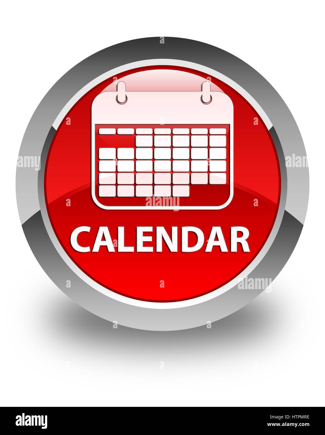 Calendar isolated on glossy red round button abstract illustration ...