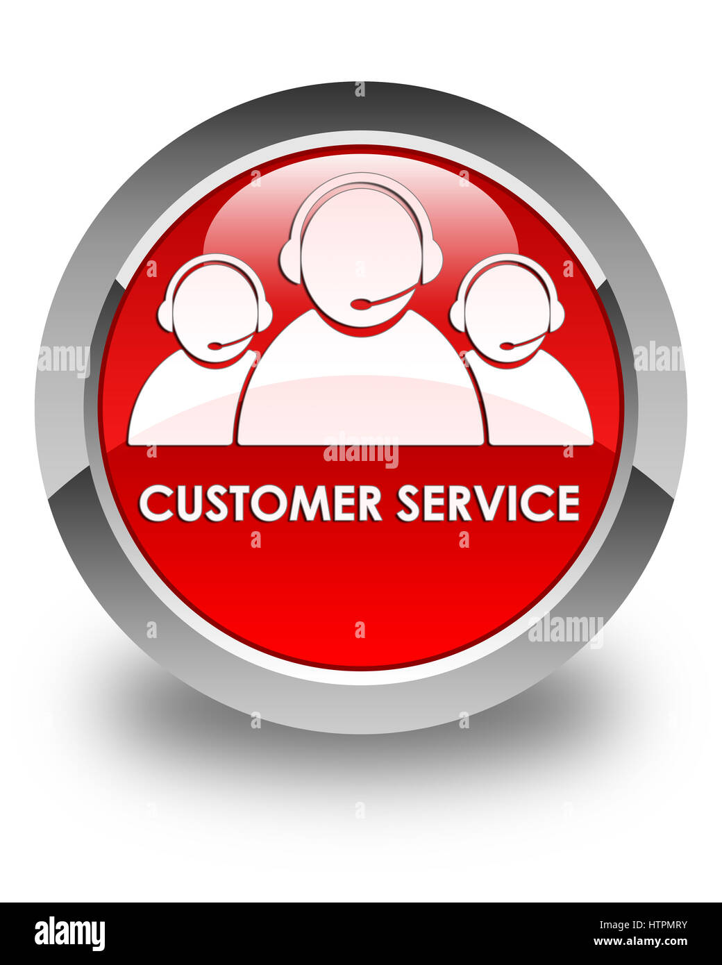 Customer service (team icon) isolated on glossy red round button ...