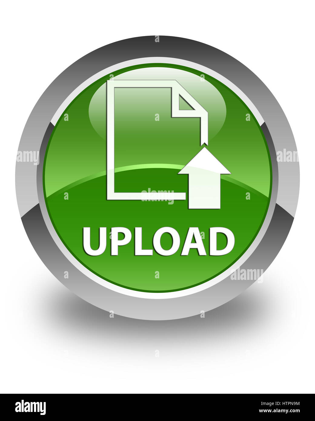 Upload (document icon) isolated on glossy soft green round button abstract illustration Stock ...