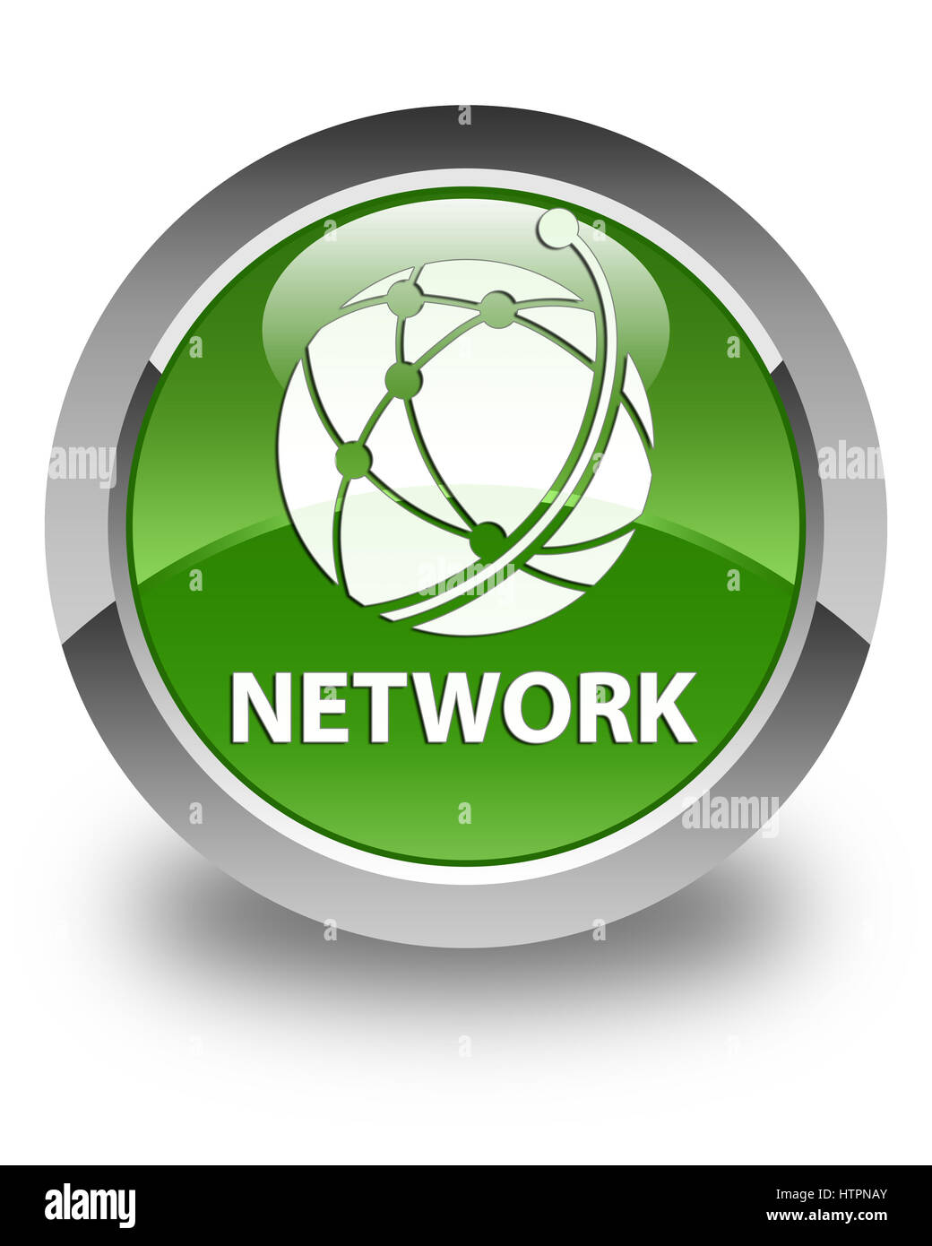 Network (global network icon) isolated on glossy soft green round ...