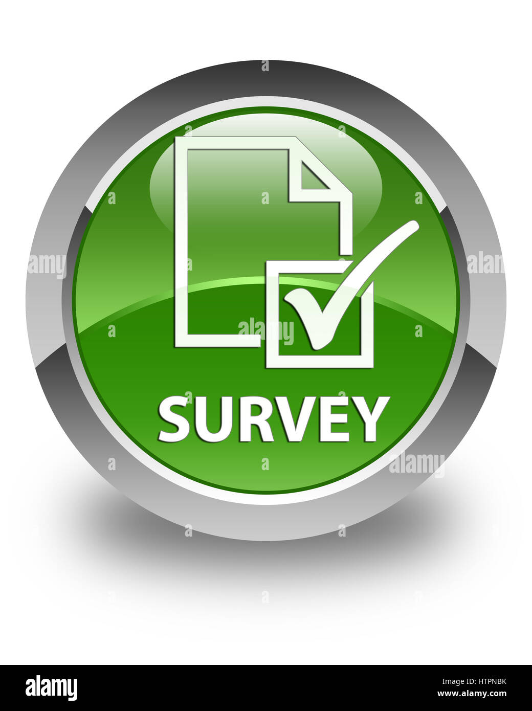 Survey isolated on glossy soft green round button abstract illustration ...