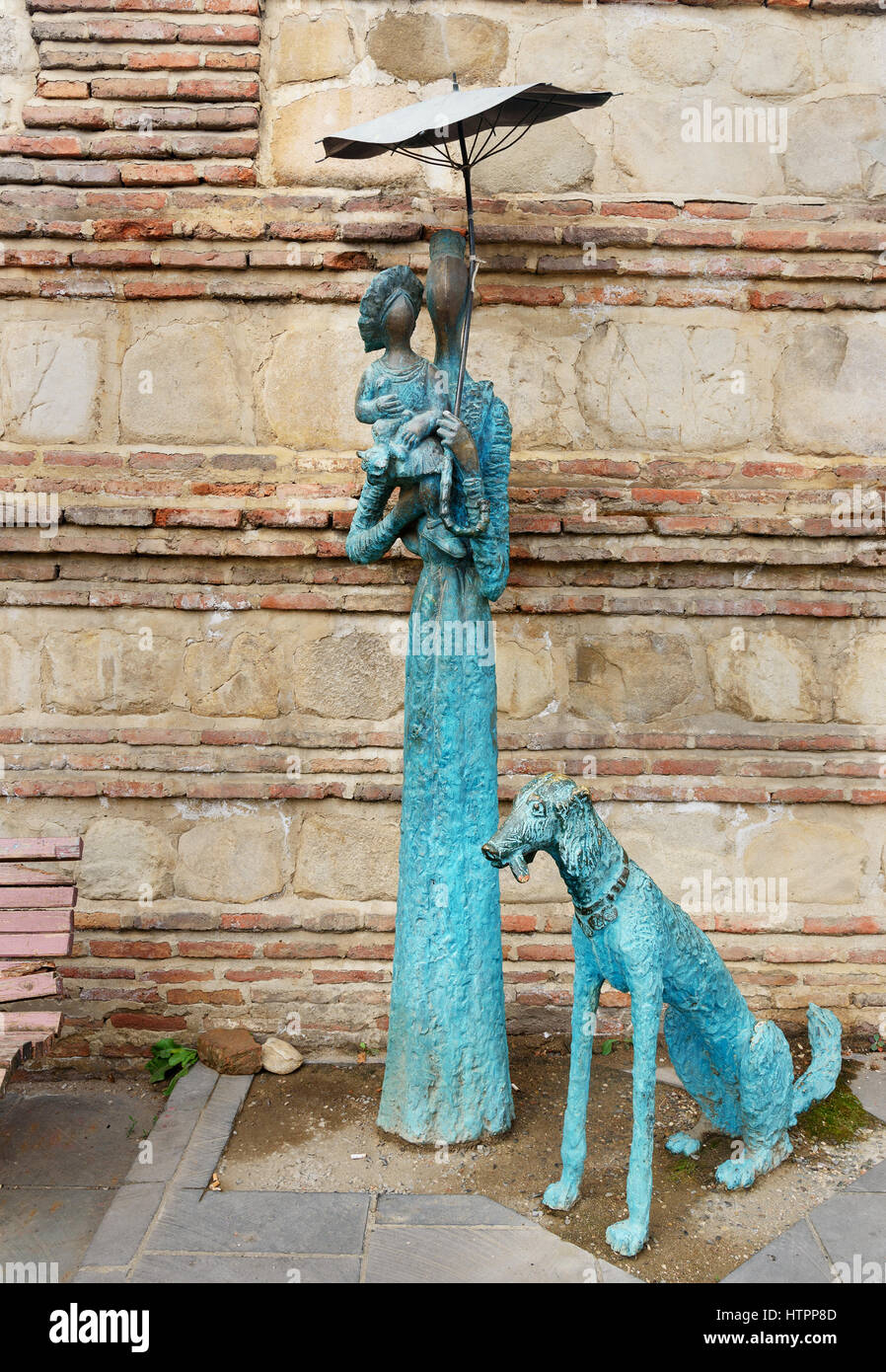 Signagi, Georgia - Sent 15, 2016: Statue of woman in Signagi or ...