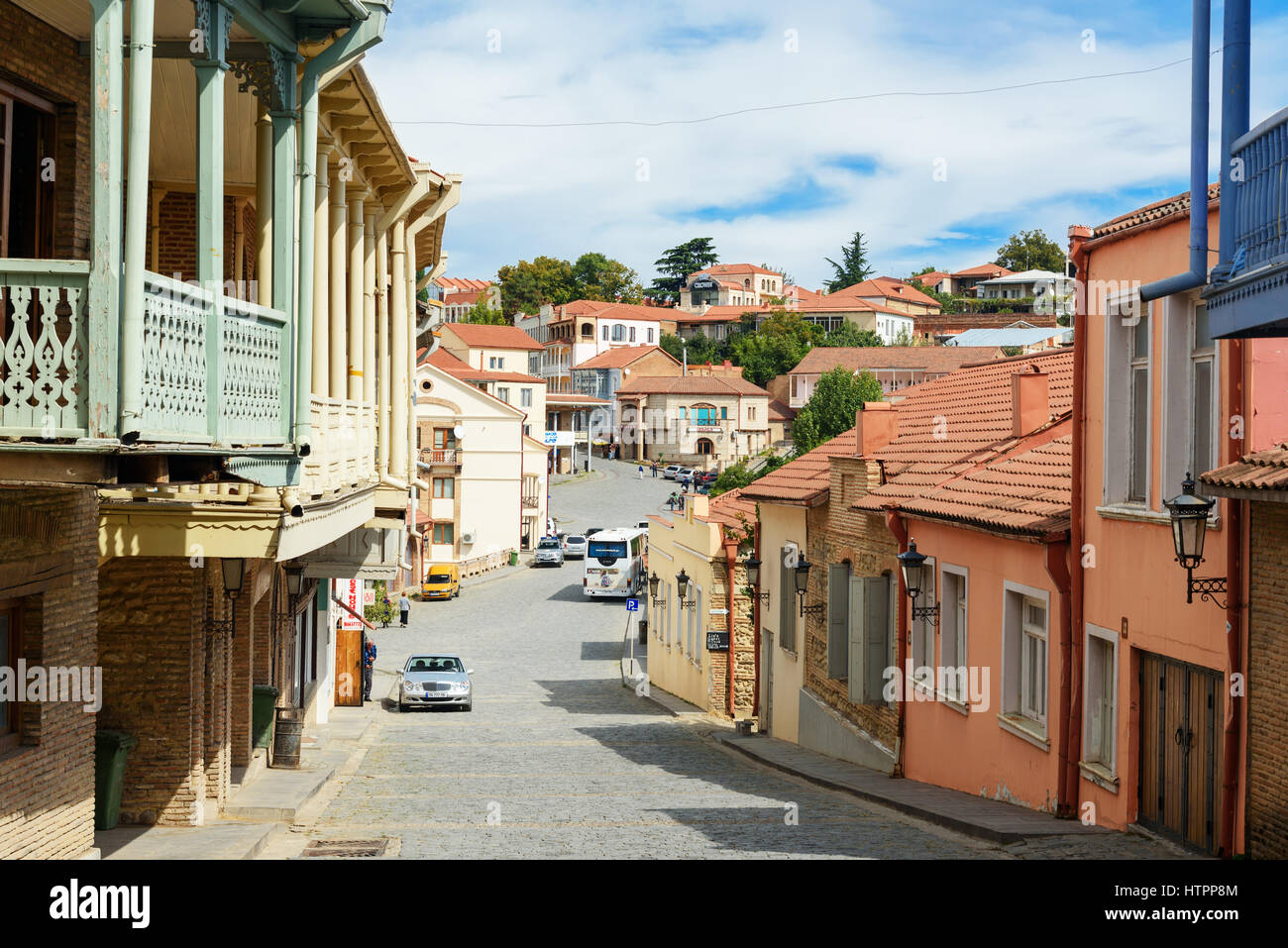 Signagi, Georgia - Sent 15, 2016: View of street in Signagi or ...