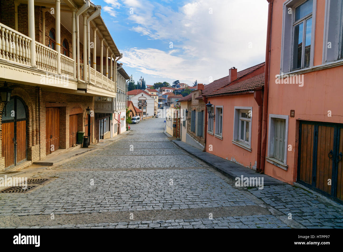 Signagi, Georgia - Sent 17, 2016: View of street in Signagi or ...
