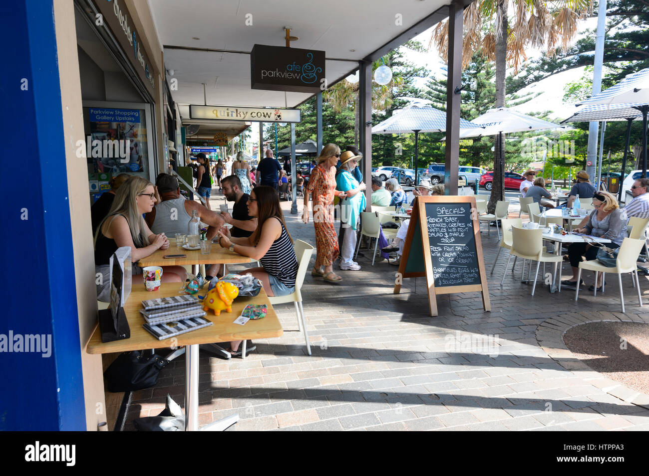 Terrace of a Coffee Shop on Terralong Street, Kiama, a scenic touristic ...