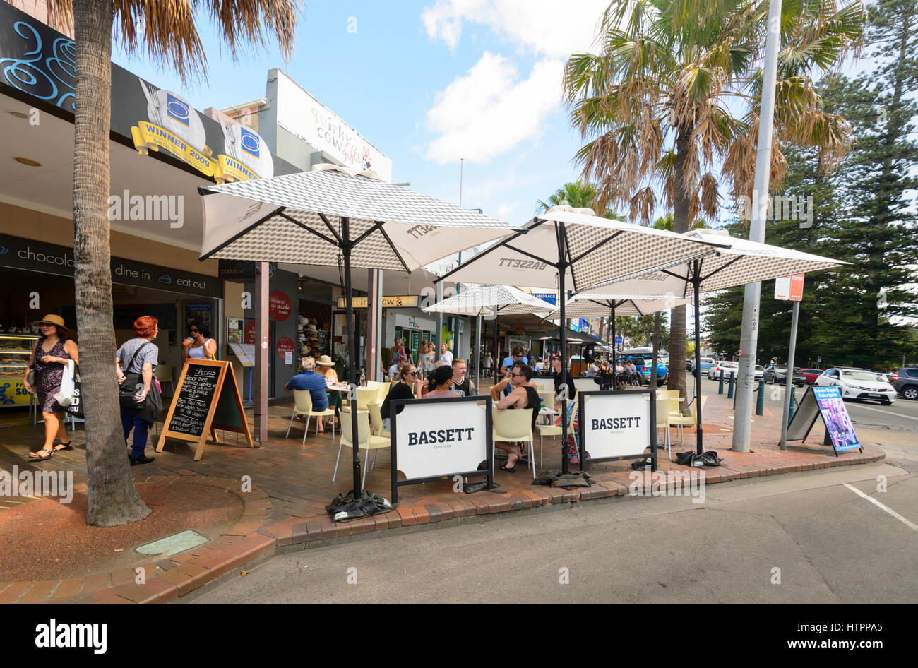 Terrace of a Coffee Shop on Terralong Street, Kiama, a scenic touristic ...